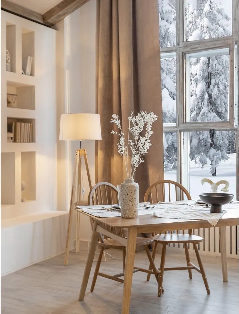 Bílá/v přírodní barvě stojací lampa (výška 145 cm) Leroy – Nova Luce