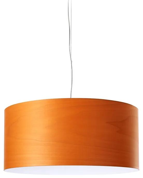 Válcové svěšené svítidlo z dřevěné dýhy Gea  Válcové svěšené svítidlo z dřevěné dýhy Gea Dekor: Oranžový, Průměr: 420 mm