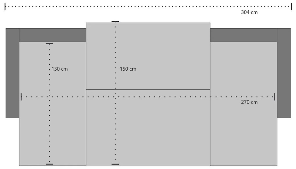 Rozkládací sedací souprava FIRE U - béžová - manšestr - LINCOLN 03