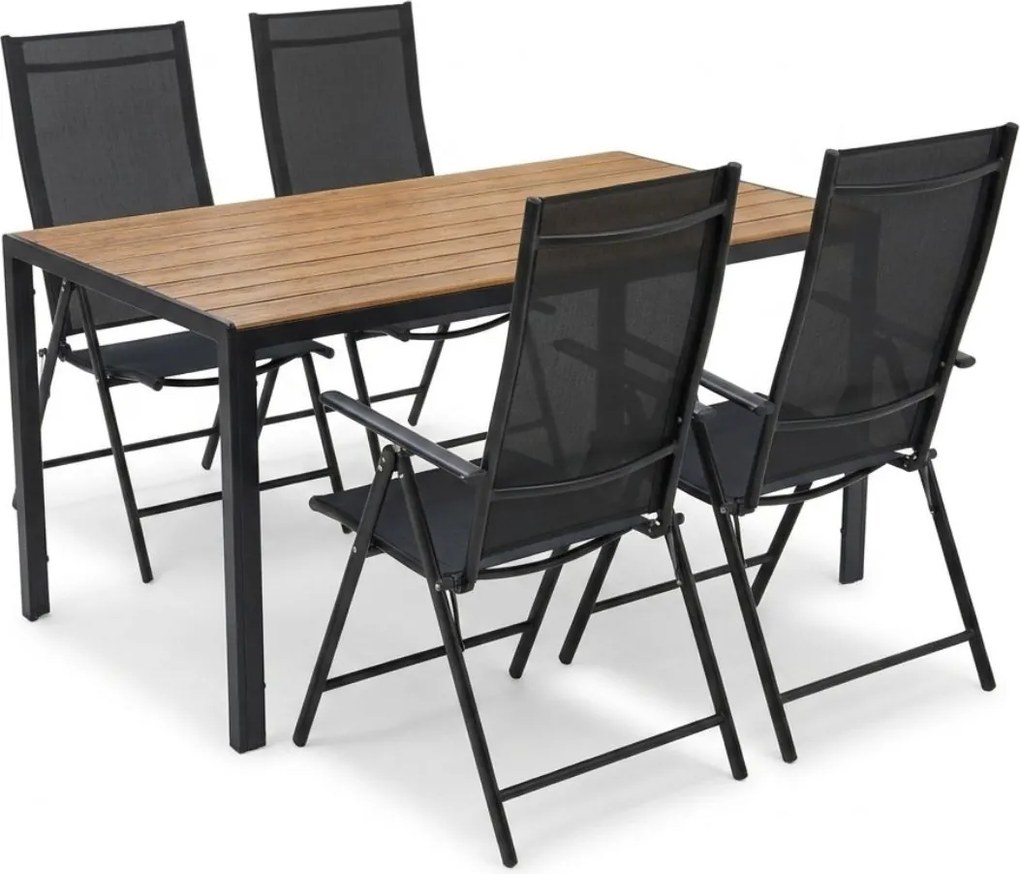 Vikio Zahradní set 140x80 pro 4 osoby skládací židle V134-P2 přírodní