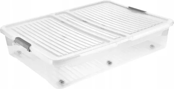 Úložný box s víkem a kolečky pod postel, KEEEPER CLIPBOX LEO 53L, 77 x 58 x 16 cm