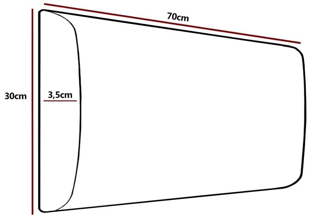 Eka Čalouněný panel Trinity 70 x 30 cm - Tmavá šedá 2315