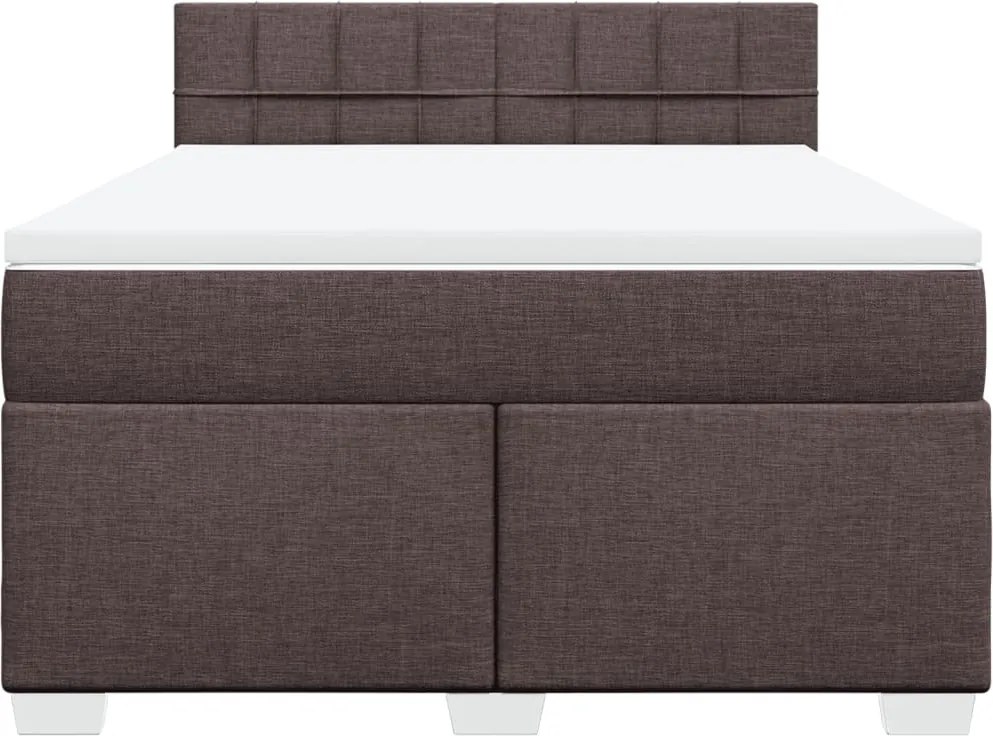 Box spring postel s matrací tmavě hnědá 140x190 cm textil 3288186