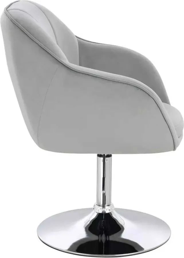 LuxuryForm DESIGN Otočná židle AVOLA VELUR na stříbrném talíři - světle šedá