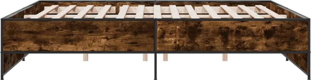 Rám postele kouřový dub 180 x 200 cm kompozitní dřevo a kov 3279874