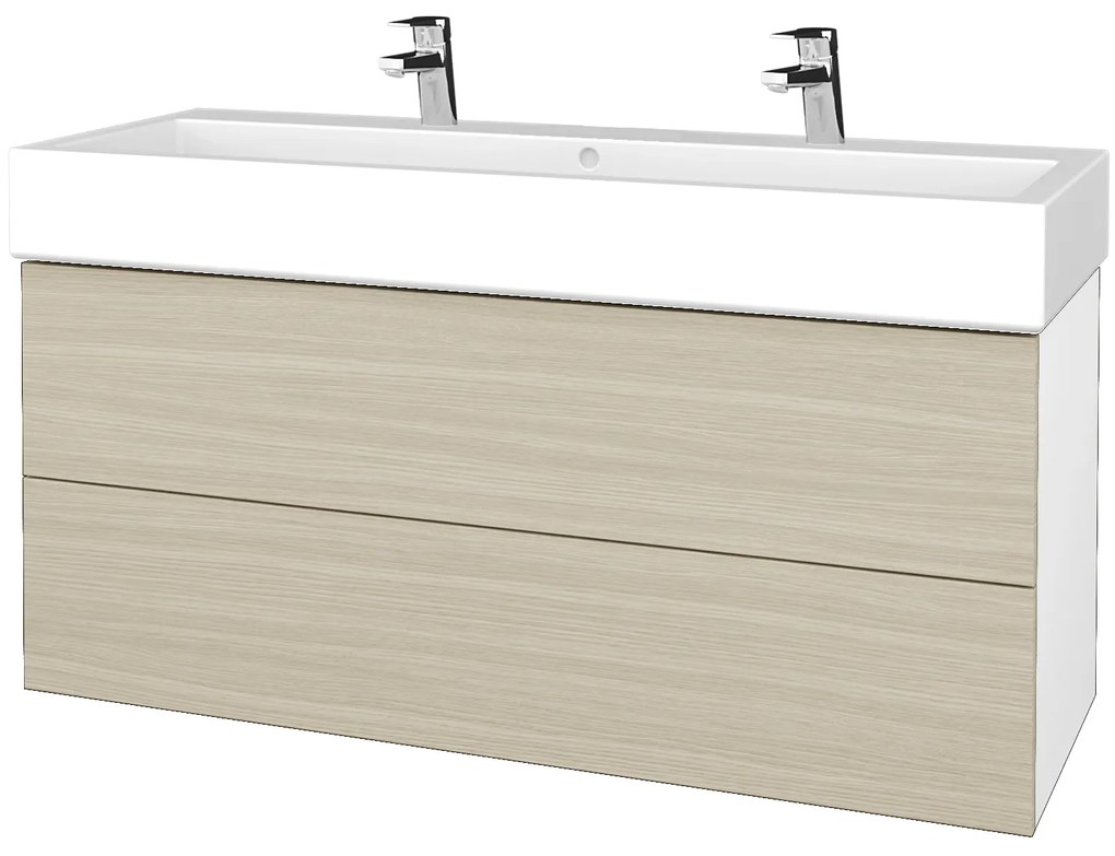 Dřevojas Koupelnová skříň VARIANTE SZZ2 120 Varianta: N01 Bílá lesk / D03 Cafe