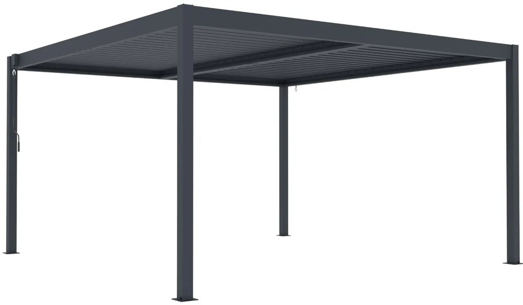 Hliníková bioklimatická pergola s lamelami BestBerg BBP-16G / 4 x 4 m / šedá
