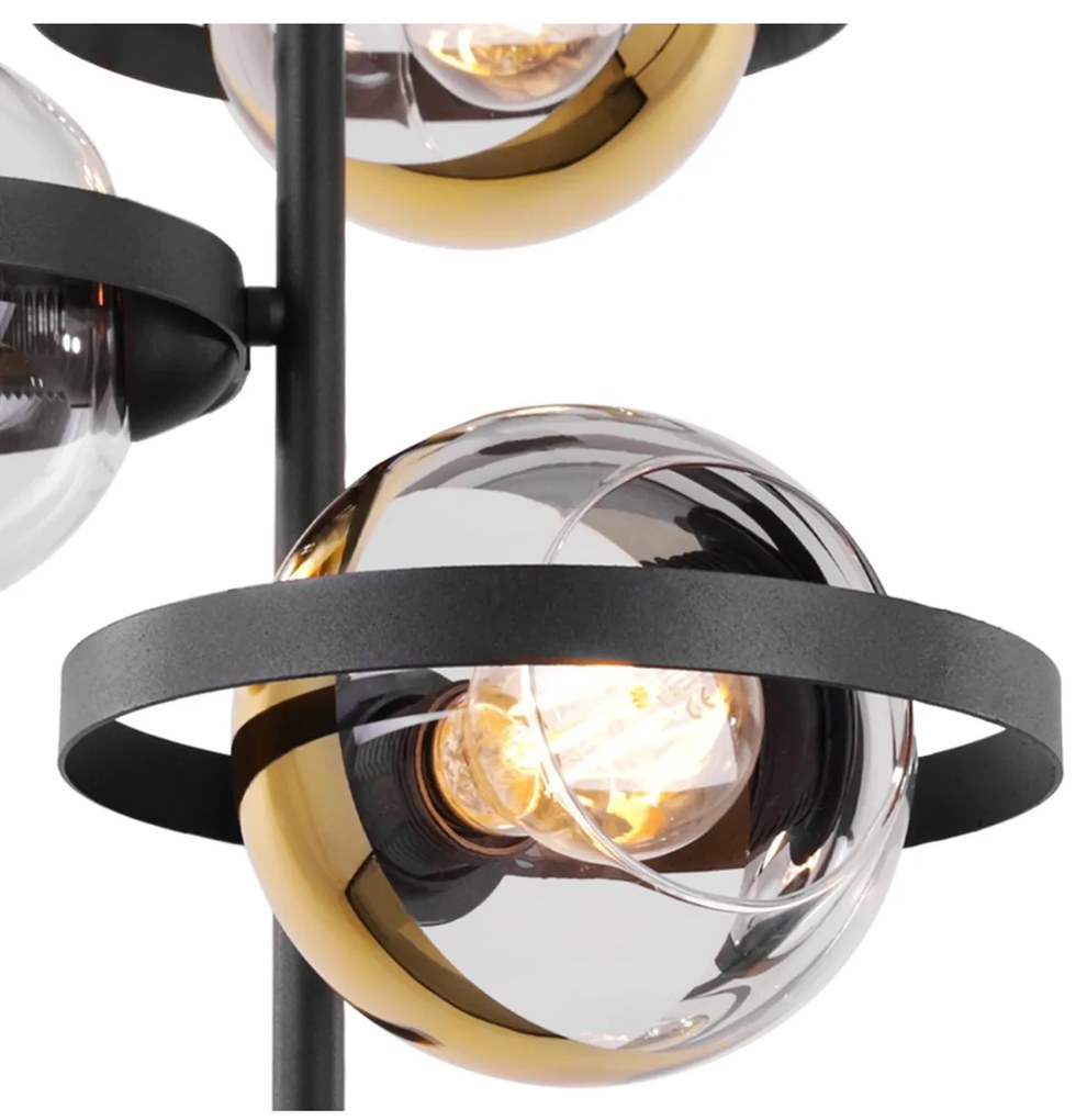Stropní svítidlo Asturia Ring, 3x zlaté/transparentní skleněné stínítko, B