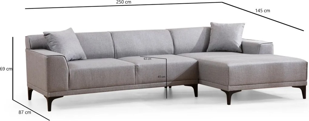 Rohová sedací souprava Petra 250 cm - výběr z 5 provedení