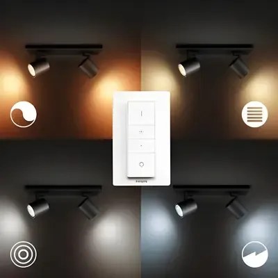 Philips Hue Runner černá / Bodové svítidlo / 2x GU10 / Bluetooth/Zigbe