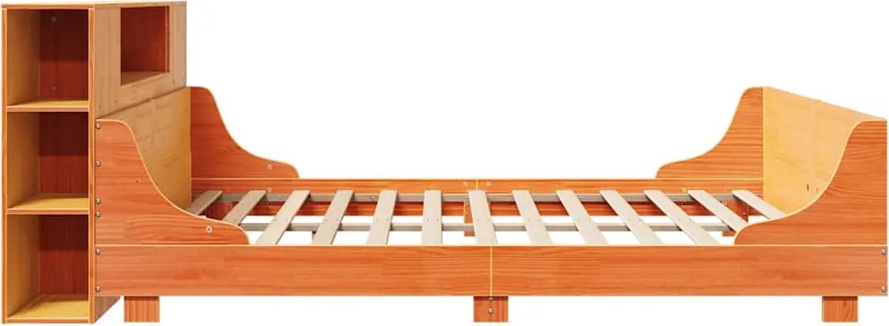 Postel bez matrace voskově hnědá 200 x 200 cm masivní borovice 3323757