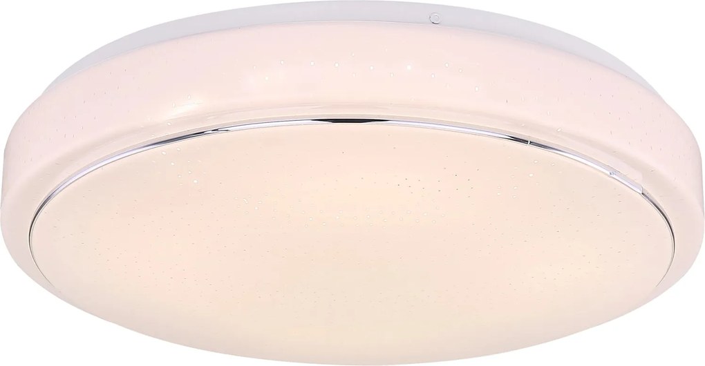 GLOBO LED stropní svítidlo KALLE, 24 W, bílé/chrom, pr. 37,5 x 7,5 cm