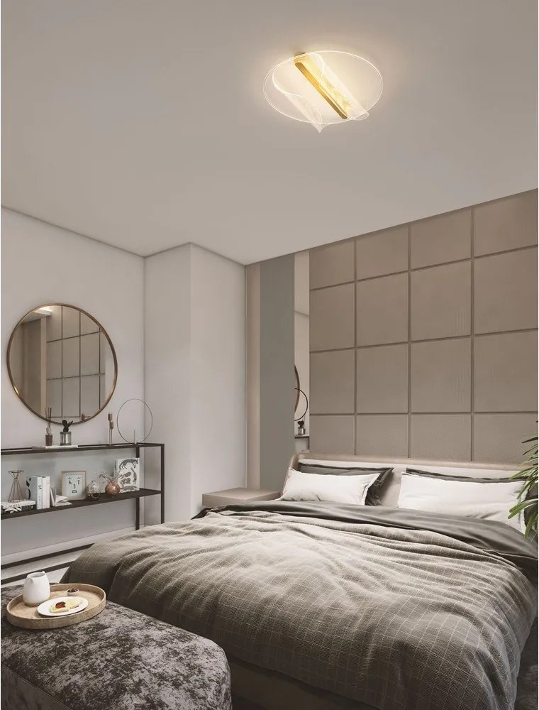 Hliníkové LED stmívatelné stropní svítidlo ve zlaté barvě 55x45 cm Valentin – Nova Luce