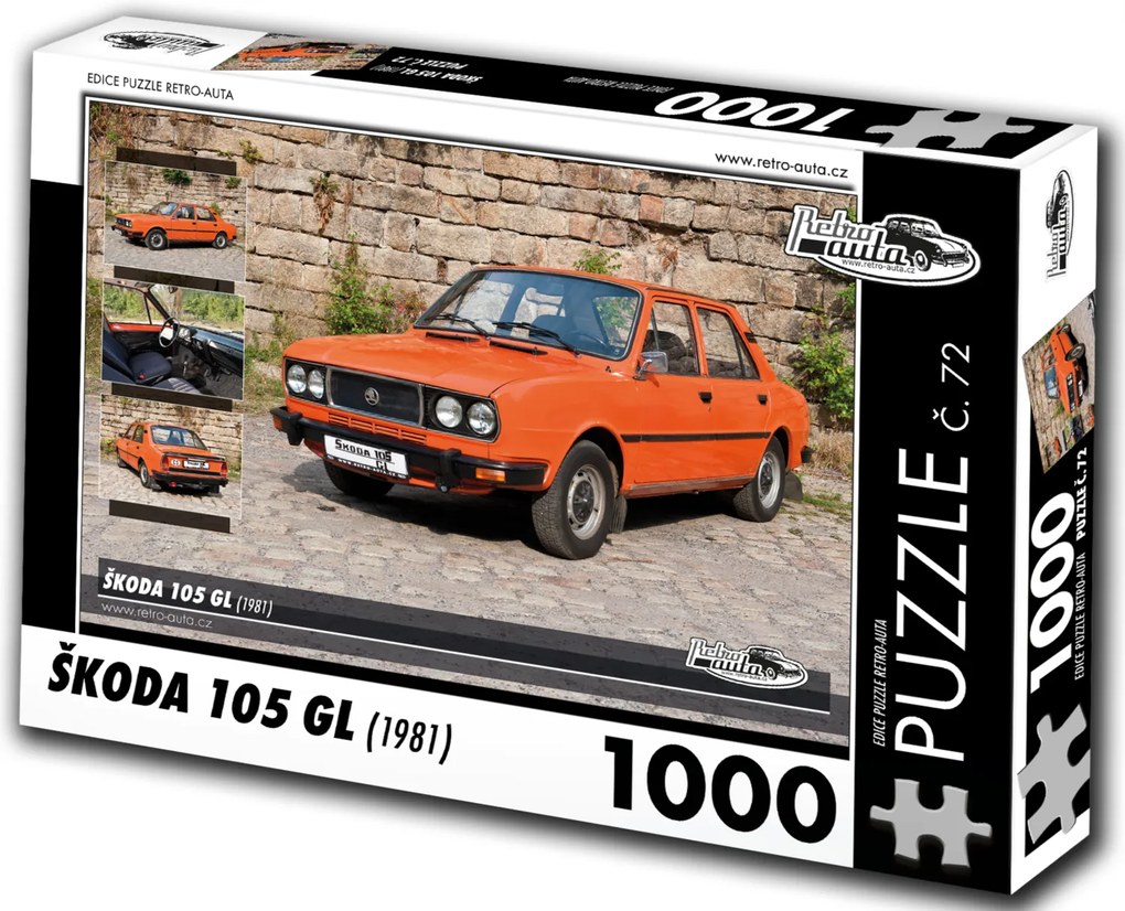 Retro-auta puzzle č. 72 škoda 105 gl (1981) 1000 dílků