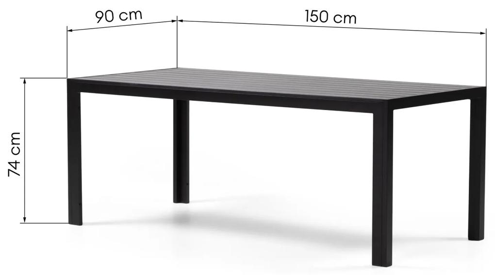 Zahradní stůl RILLO 150 cm černý