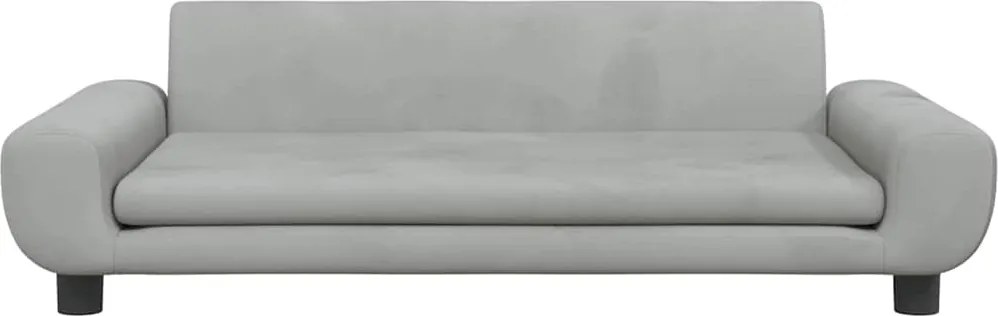 Pelíšek pro psy světle šedý 100 x 54 x 33 cm samet 171982