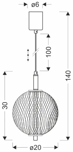 LED Lustr na lanku PUMA LED/10W/230V pr. 20 cm černá