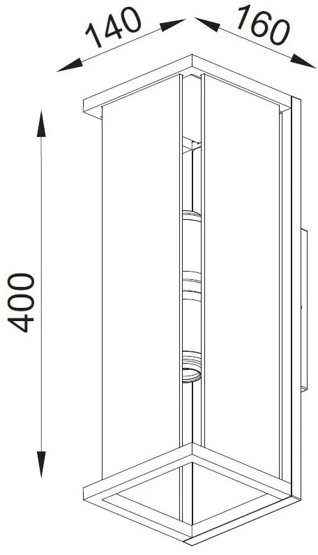 Mantra Meribel, grafitová venkovní nástěnná lampa, 2xE27, výška 40cm