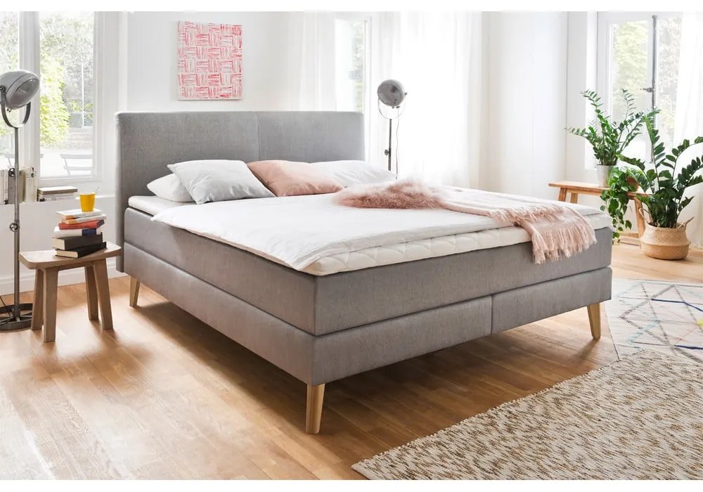 Šedohnědá boxspring postel 160x200 cm Greta – Meise Möbel