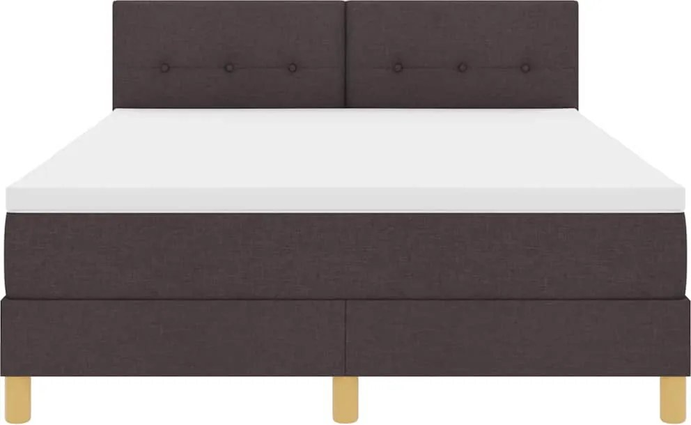 Postel s boxspringem s čelo Tmavě hnědá 140 x 190 cm textil 3338919