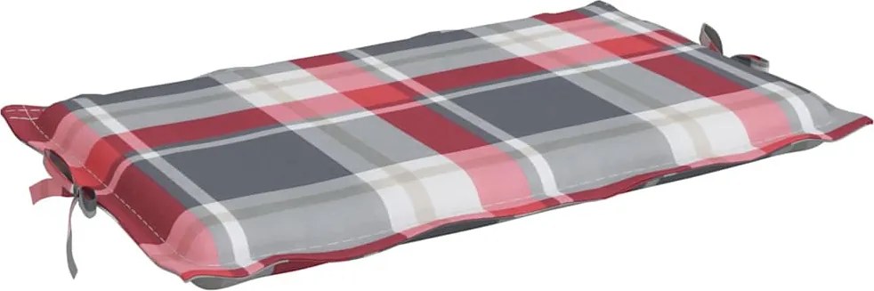 Poduška na lehátko červená károvaná 186x58x4 cm oxfordská látka 314171