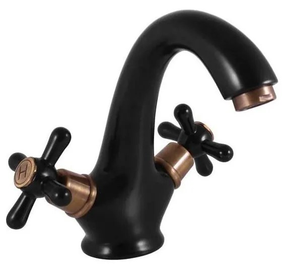 RAV Slezák MK128.0CMATSM - Umyvadlová baterie MORAVA RETRO 16 cm černá/mosaz