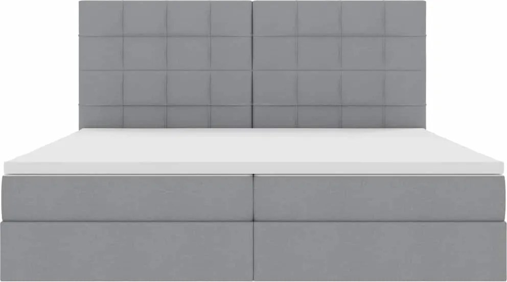 Postel s úložným prostorem a matrací Světle šedá 200 x 200 cm 3371802