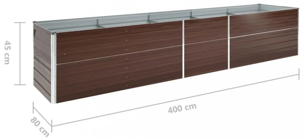 Zahradní truhlík pozinkovaná ocel 400x80x45 cm Dekorhome