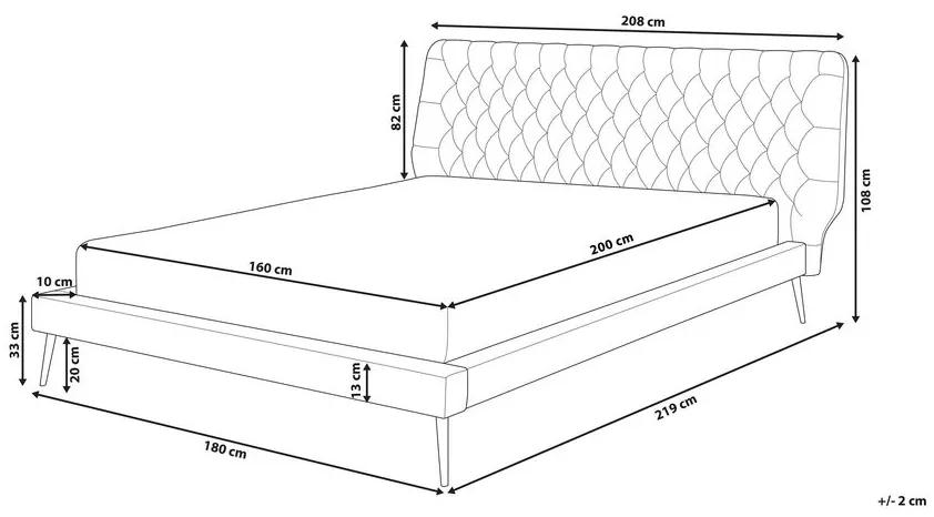 Manželská postel 160 cm ESONNA (s roštem) (šedá). 1022636