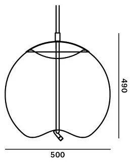 Brokis Knot Sfera, skleněné závěsné svítidlo Barva: Čirá, Velikost: Ø 300 mm, Barva kování: Černá