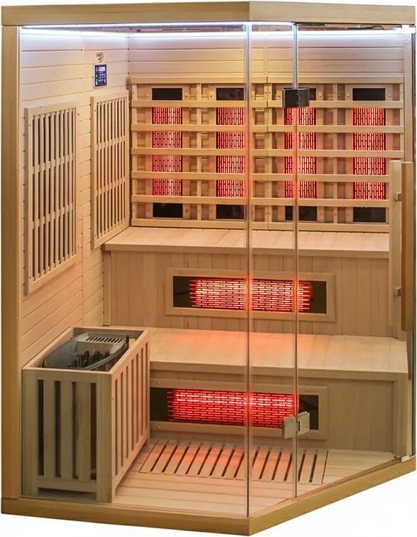 BPS-koupelny Kombinovaná sauna 2v1 - Infrasauna + finská sauna 150x150, 4-5 osob