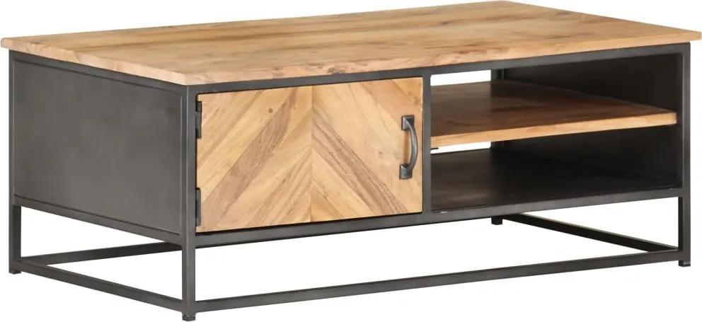 vidaXL Konferenční stolek šedý 90 x 50 x 35 cm masivní akáciové dřevo [323526]