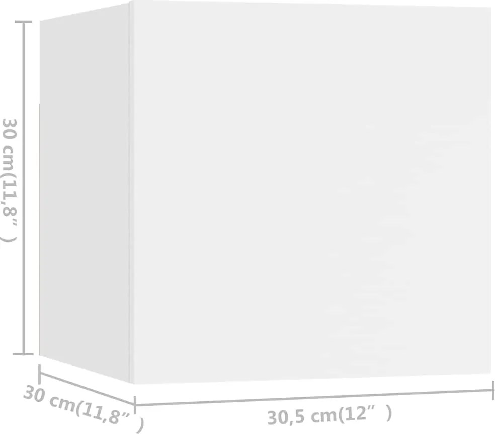 7dílný set TV skříněk bílý dřevotříska 3078709