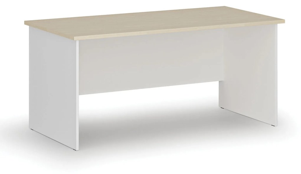 Kancelářský psací stůl rovný PRIMO WHITE, 1600 x 800 mm, bílá/bříza