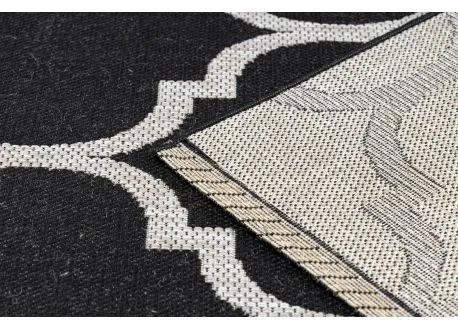Dywany Luszczow Kusový koberec SIZAL FLOORLUX 20608 Maroko, Jetel, Mříž, černá, stříbrný Rozměr koberce: 200 x 290 cm