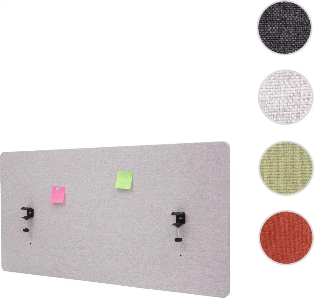 Akustický panel na stůl HWC-G75 - dvoustěnná látka/textil - 60x65cm - hnědo-šedá