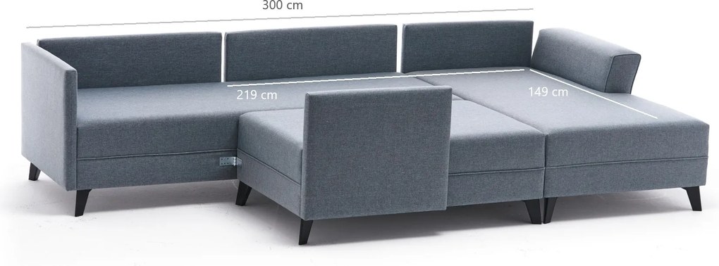 Hanah Home Šestimístná pohovka EFSUN hnědá 300 cm