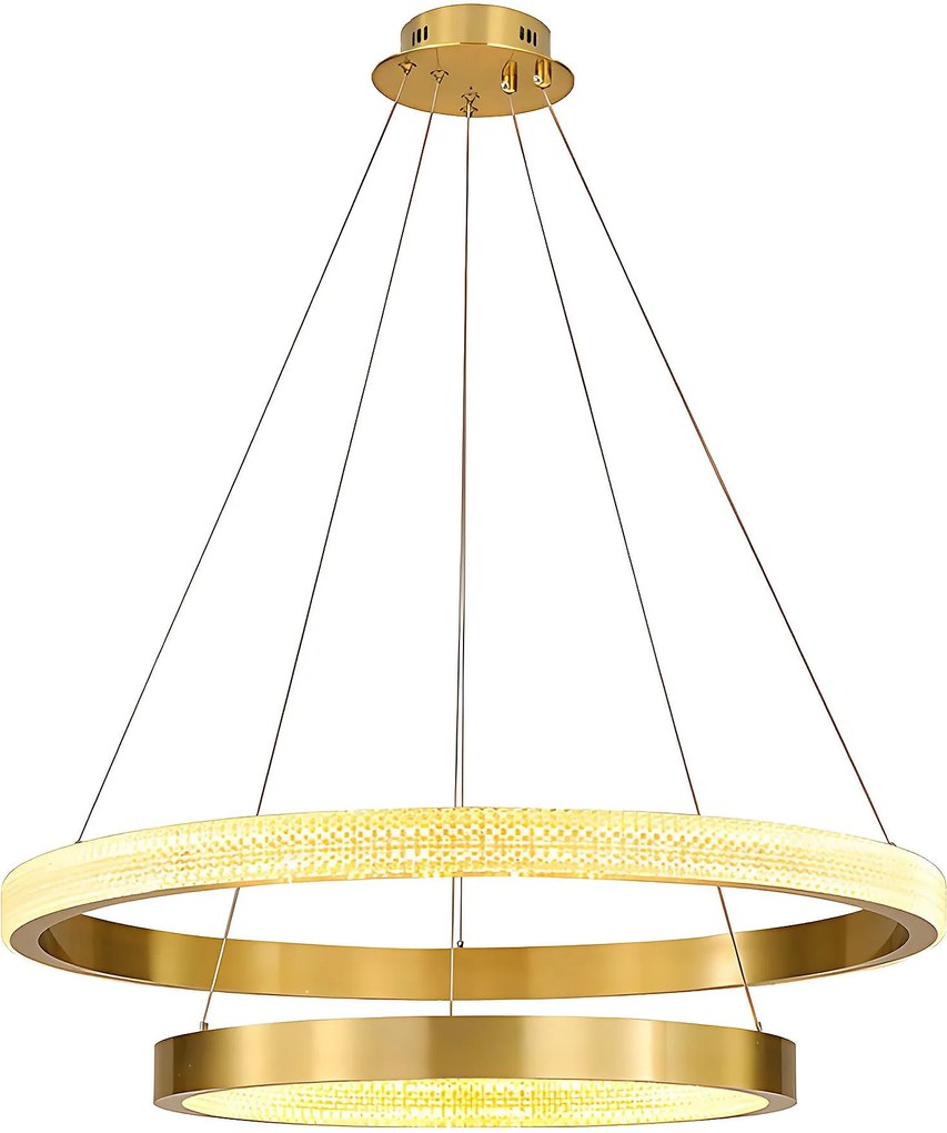 Toolight Toolight, LED stropní svítidlo 60cm, 55W, 3500lm + dálkové ovládání, APP1772-CP, zlatá matná, OSW-06351