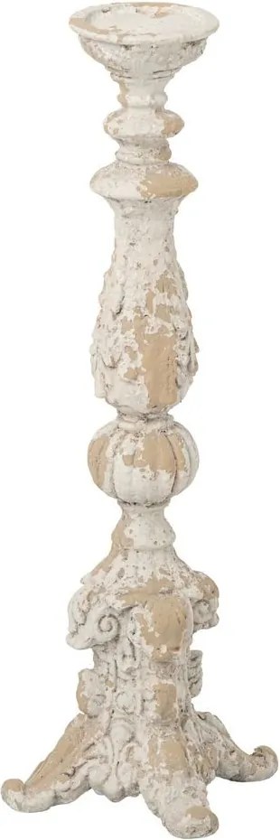 Béžový antik svícen Antiqou French - 16*16*55 cm