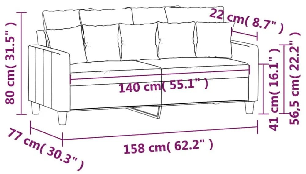 Petromila 2místná pohovka černá 140 cm textil