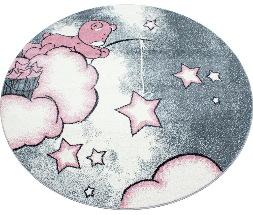 Ayyildiz koberce Dětský kusový koberec Kids 580 pink kruh 120x120 (průměr) kruh