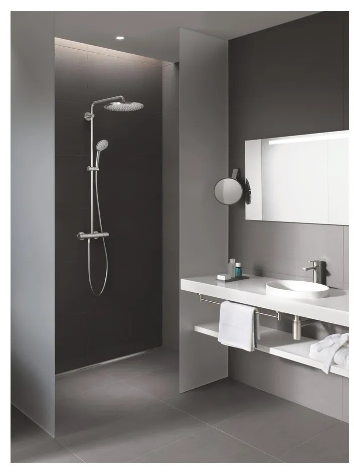 Grohe Euphoria System 310 - Sprchová souprava s termostatickou baterií nástěnná, supersteel 26075DC0