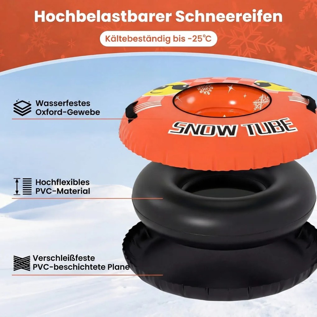Costway Nafukovací zimní pneumatika s tažným lankem a rukojetí Snowtube