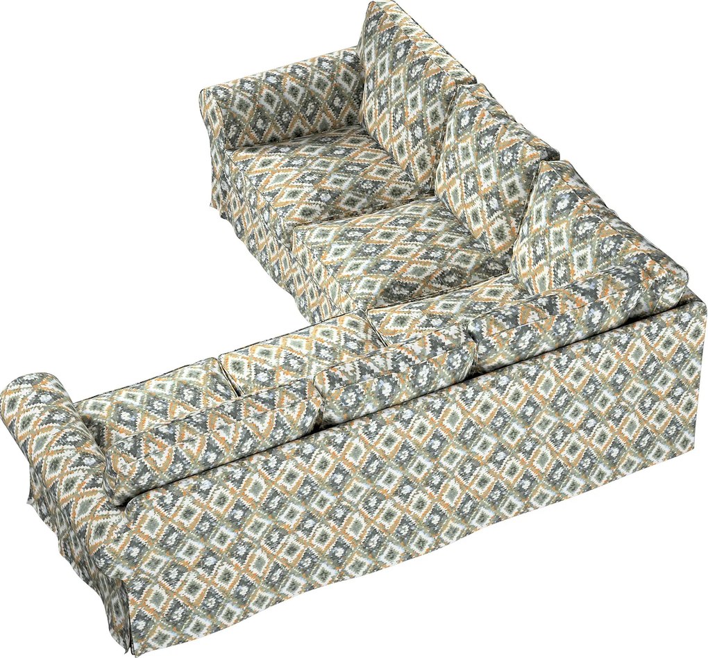 Potah na pohovku IKEA Ektorp rohová barva modrá látka pletený vzor, vzorované