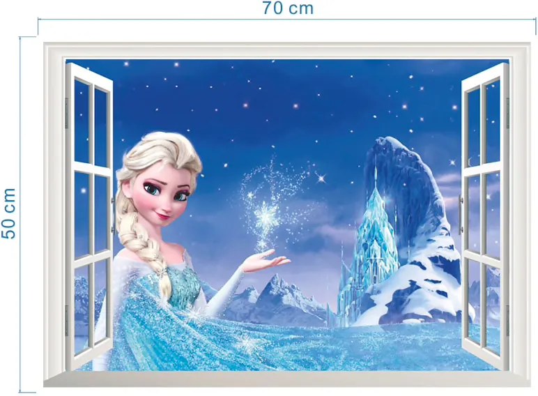 Samolepka na zeď "Elsa 3D" 50x70 cm