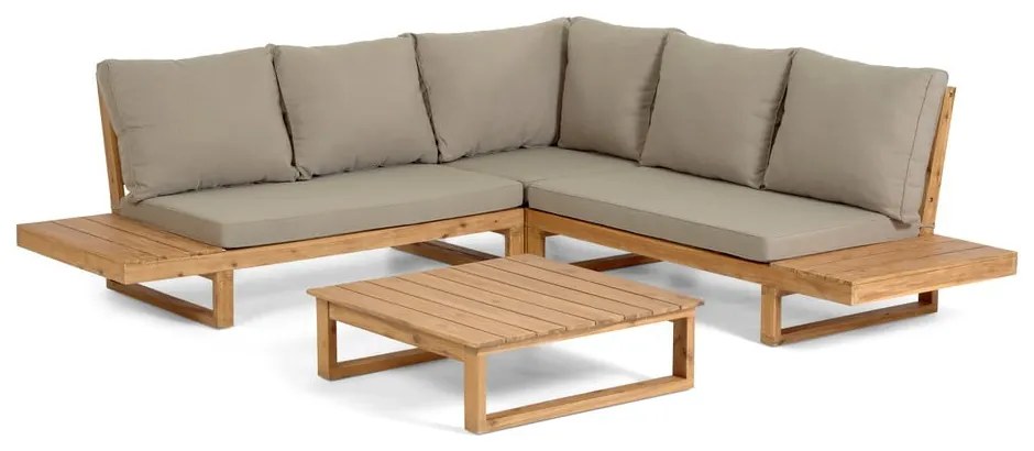 Hnědý zahradní lounge set pro 5 osob Flaviina – Kave Home