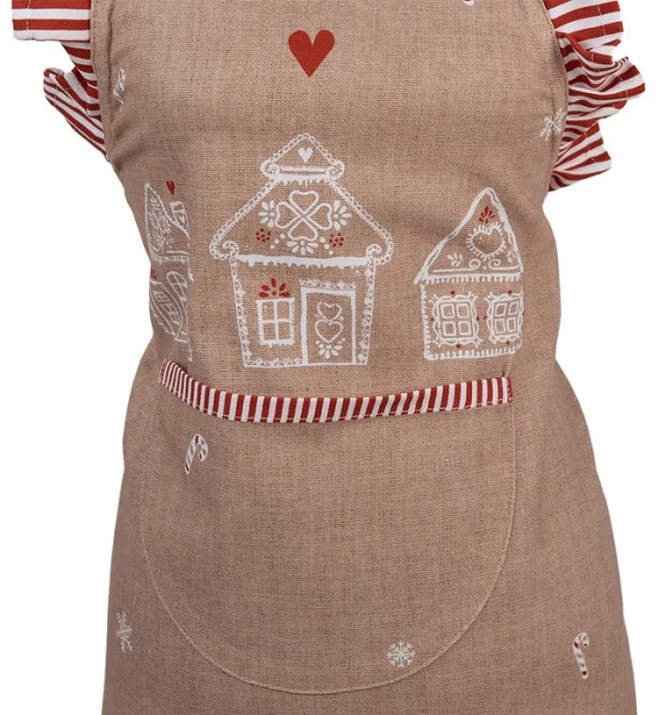 Dětská kuchyňská zástěra s motivem perníkových domečků Gingerbread Bliss – 48x56 cm