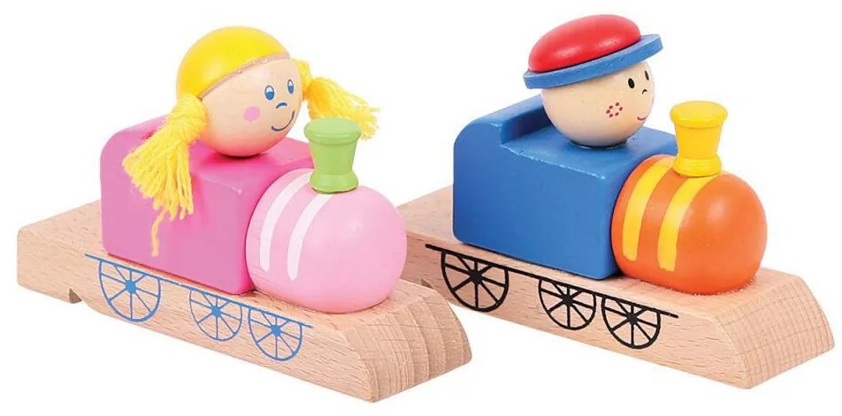 Bigjigs Toys Dřevěná píšťalka vláček 1ks Modrá