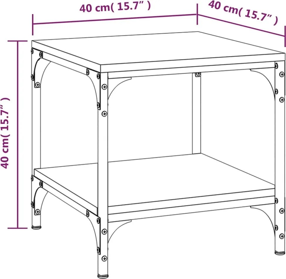 vidaXL Odkládací stolek 40 x 40 x 40 cm kompozitní dřevo [819385] Barva: hnědý dub