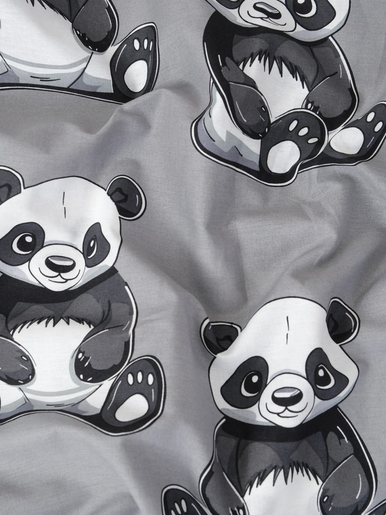 MK Lůžkoviny Francouzské bavlněné povlečení Renforcé - Panda 220 × 200 cm, 2ks 70 x 90 cm